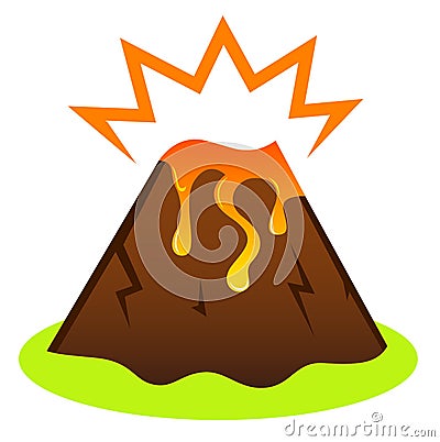 Sad volcano cartoon stock illustration. Illustration of lava - 49199678