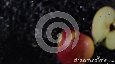 Explosion of Apples with Water. Slow Motion 250 Fps Stock Footage ...