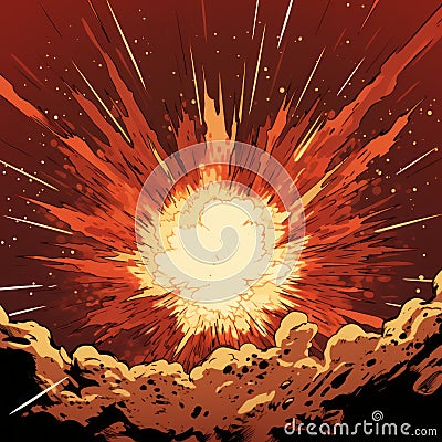 Retro Comic Book Style Supernova Explosion Illustration Stock ...