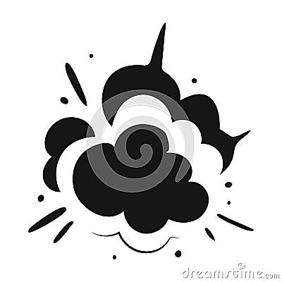 Explosion Icon In Black Style Isolated On White Background. Explosions ...