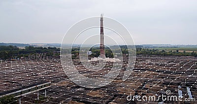 Explosion Factory Chimney Collapse Located in the Post-industrial Zone ...