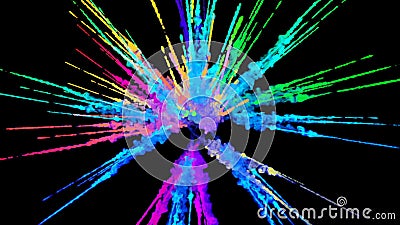 Explosion of Powder Isolated on Black Background. 3d Animation of ...