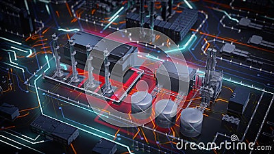 Explosion at Refinery Plant and Electronic Circuit Board Stock Footage ...