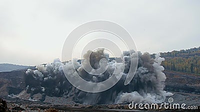Explosion of Rock in Coal Mining Quarry Stock Footage - Video of ...