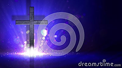 Explosive Cross on Blue Background Loop Stock Footage - Video of gospel ...