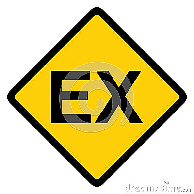 Explosive EX Icon, Danger Symbol Isolated On White Background. Vector ...