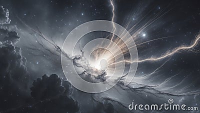 Explosive Galactic Event In Stunning Cosmic Nebula Background Stock ...