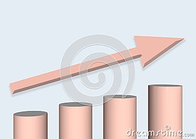 Exponential Growth, Bar Chart On Light Blue Gradient Background ...