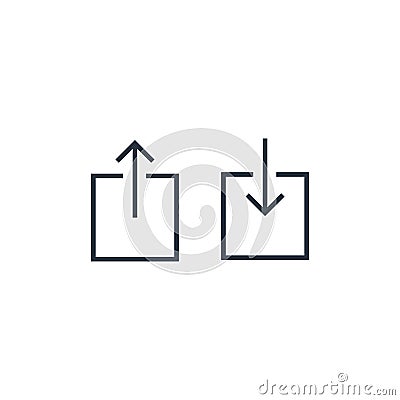 Export And Import File Icons. Upload, Download Sign. Share Document ...