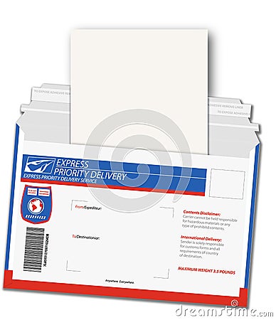 Express Delivery Letter Shipping Package Vector Illustration ...