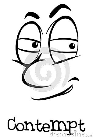 Expression Wordcard For Contempt Vector Illustration | CartoonDealer ...