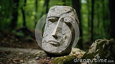 Expressive Stone Sculpture In The Forest Stock Photo | CartoonDealer ...