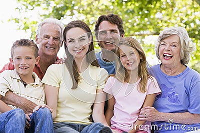 Extended Family Outdoors Smiling Royalty Free Stock Photos - Image: 5469328
