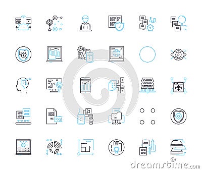 Extensive Data Linear Icons Set. Analytics, Insights, Big Data, Metrics ...