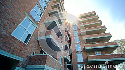 The Exterior of a Brick House without a Facade. Multi-storey Building ...