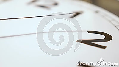 Extreme Closeup of Household Wall Clock Sweeping Second Hand Stock ...
