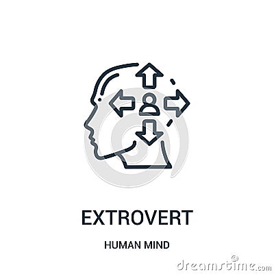 Extrovert Icon Vector From Human Mind Collection. Thin Line Extrovert ...