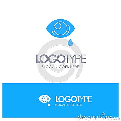 Eye, Droop, Eye, Sad Blue Solid Logo With Place For Tagline Vector ...