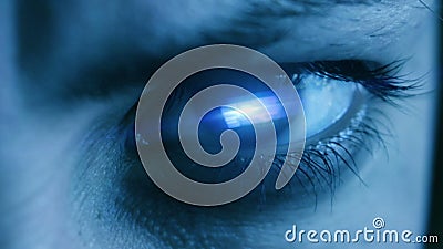 Eye of Girl with Light and Reflection Stock Footage - Video of ...
