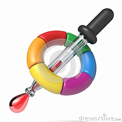 Eyedropper With Color Wheel 3D Royalty-Free Cartoon | CartoonDealer.com ...
