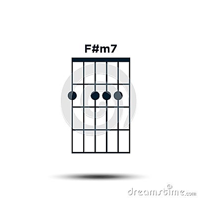 F#m7, Basic Guitar Chord Chart Icon Vector Template | CartoonDealer.com ...