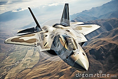 F22 Raptor Advanced Stealth Fighter Interceptor Front View. Royalty ...