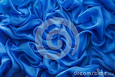 Fabric Waves Background, Cloth Wave, Blue Satin Texture Royalty-Free ...