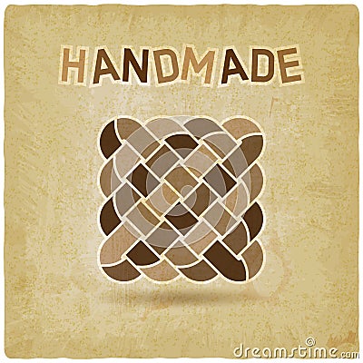 Fabric Weave Handmade Symbol Vintage Background Cartoon Vector ...