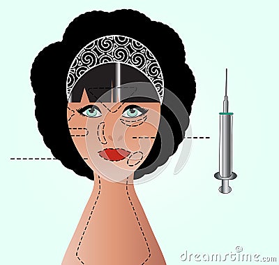 Face Injectables Facelift Cartoon Vector | CartoonDealer.com #50870889