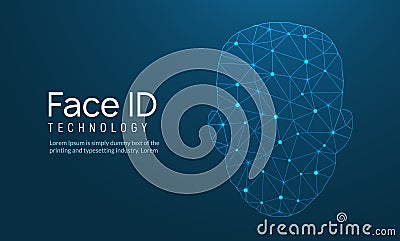 Face Recognition Biometric ID. Face Scan Vector Digital Security ...