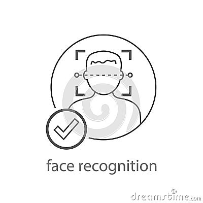 Face Recognition Icon Vector. Facial Identification Illustration. Faces ...
