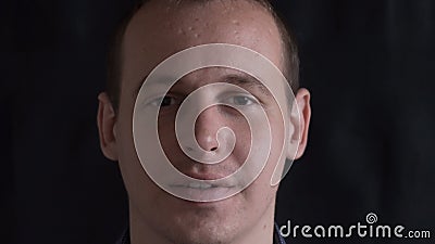 Face of a Smiling Man, a Distorted Random Characters. Concept: a Glitch ...