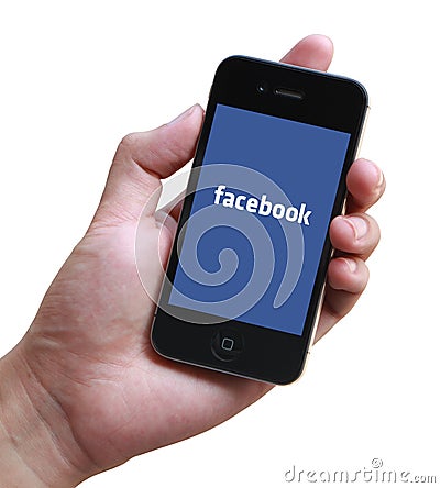 Facebook on Iphone 5 editorial image. Image of logo, editorial - 37529220