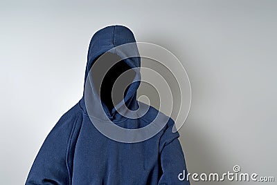 Faceless Person In Blue Hoodie Stock Photo - Image: 15475210