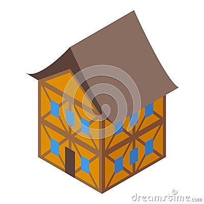 Fachwerkhaus German Style Timber Framing House Isometric View Stock ...