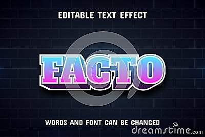 Facto Text - Editable Text Effect Vector Illustration | CartoonDealer ...