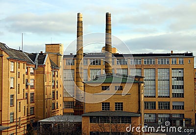 Factory, Architecture From A Brick Royalty Free Stock Photos - Image ...