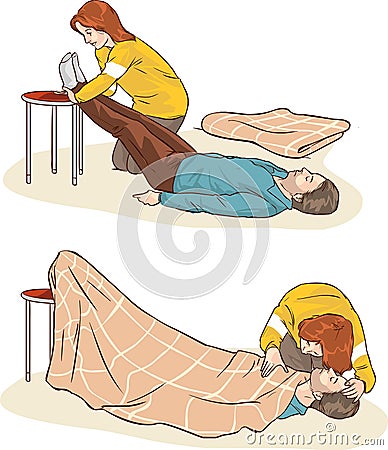 Fainting In Shock And First Aid Cartoon Vector | CartoonDealer.com ...