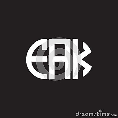 FAK Letter Logo Design On Black Background. FAK Creative Initials ...