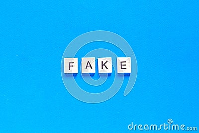 Fake Word Alphabet Letters On Blue Background. Top View. Flat Layout ...