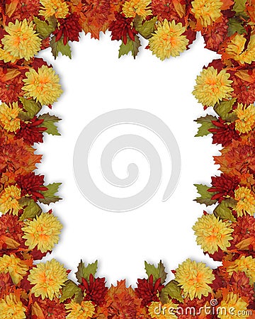 Fall Autumn Flowers Border Royalty Free Stock Photos - Image: 6646548