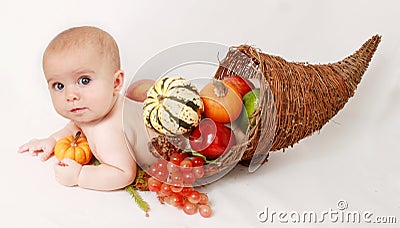 Fall Baby Cornucopia Stock Image - Image: 27750511