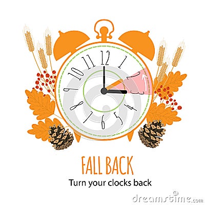 Fall Back Concept. The End Of Daylight Saving Time Cartoon Vector ...