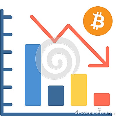 The Fall Of Bitcoin Showing In Colourful Graph With Icon. Royalty-Free Cartoon | CartoonDealer ...