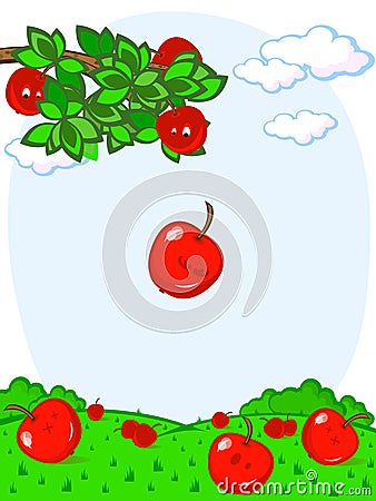 Falling Apples Fun Royalty Free Stock Photo - Image: 19616555