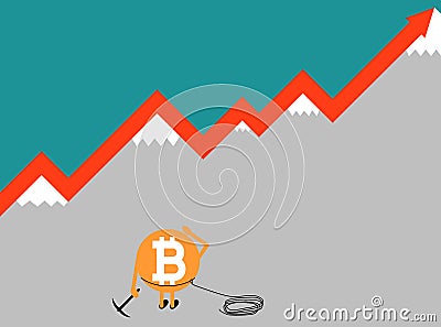 The Falling Of Bitcoin Vector Illustration Without Hands And Legs | CartoonDealer.com #143018693