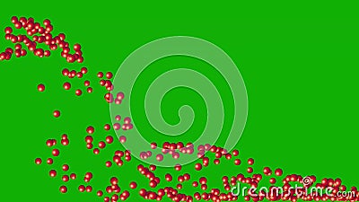 Falling Bouncing Red Balls Motion Graphics with Green Screen Background ...