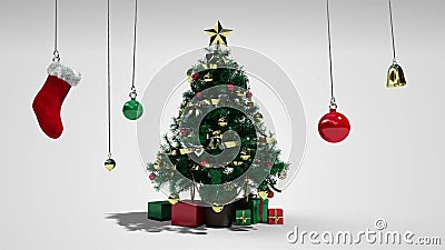 Falling Down Christmas Tree and Gifts Stock Footage - Video of sale ...