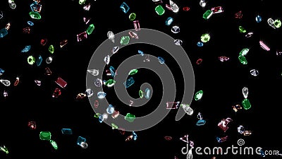 Falling Gemstones Loop stock footage. Video of clarity - 129548666