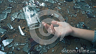 Falling Hand with Bottle. Death from Alcohol Stock Video - Video of ...